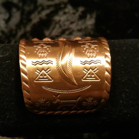 No Brand | Jewelry | Vintage Copper Wide Aztec Design Cuff Bracelet ...